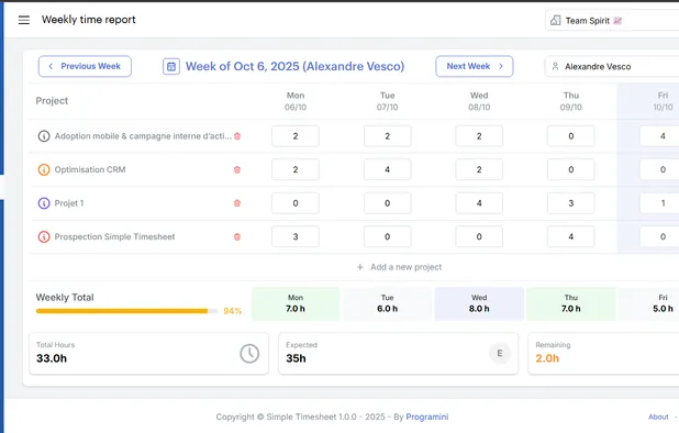 Simple Timesheet: Easy and affordable time-tracking tool for teams and ...