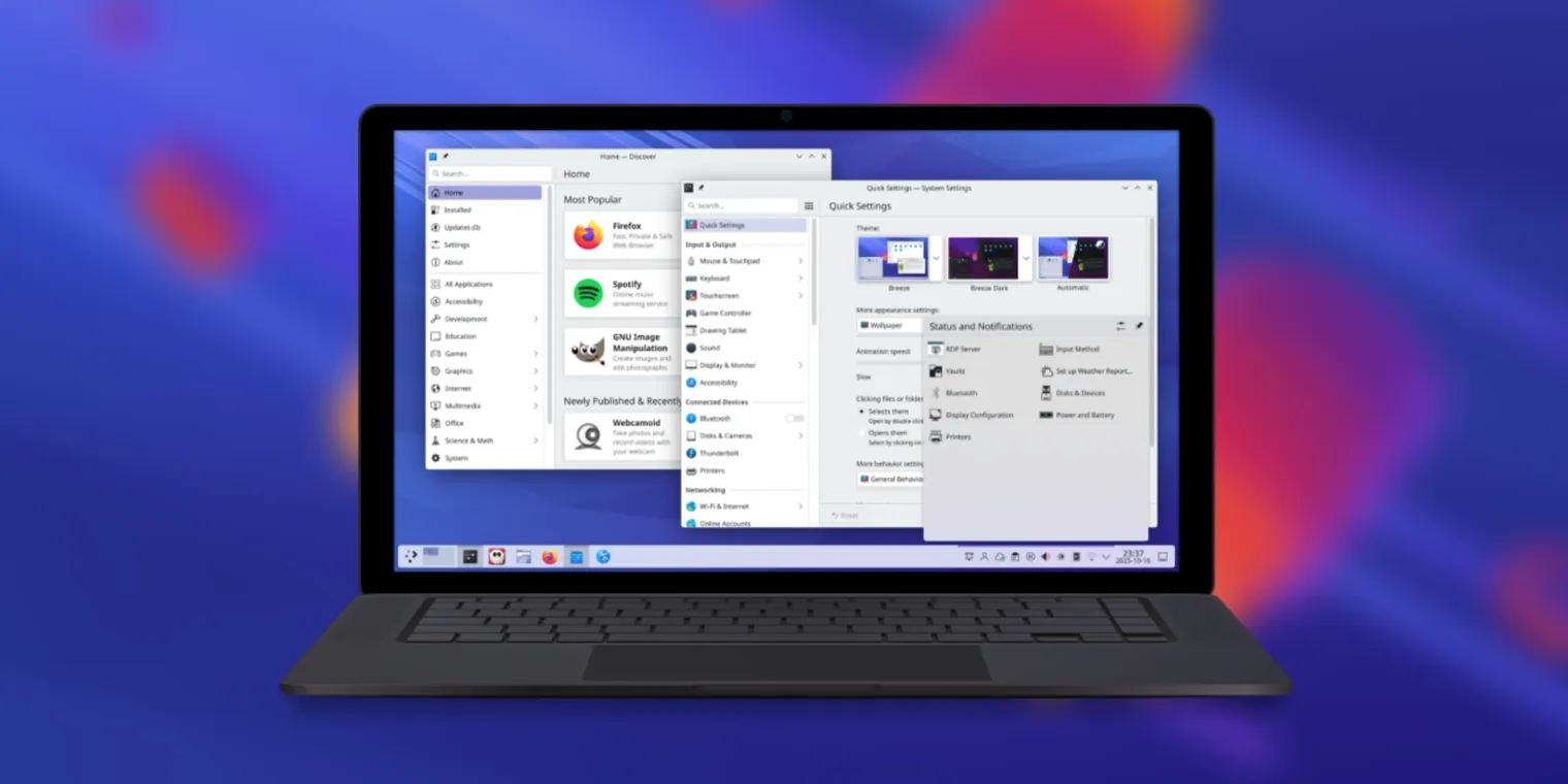 KDE releases Plasma 6.5 with several features including visual and usability enhancements ...