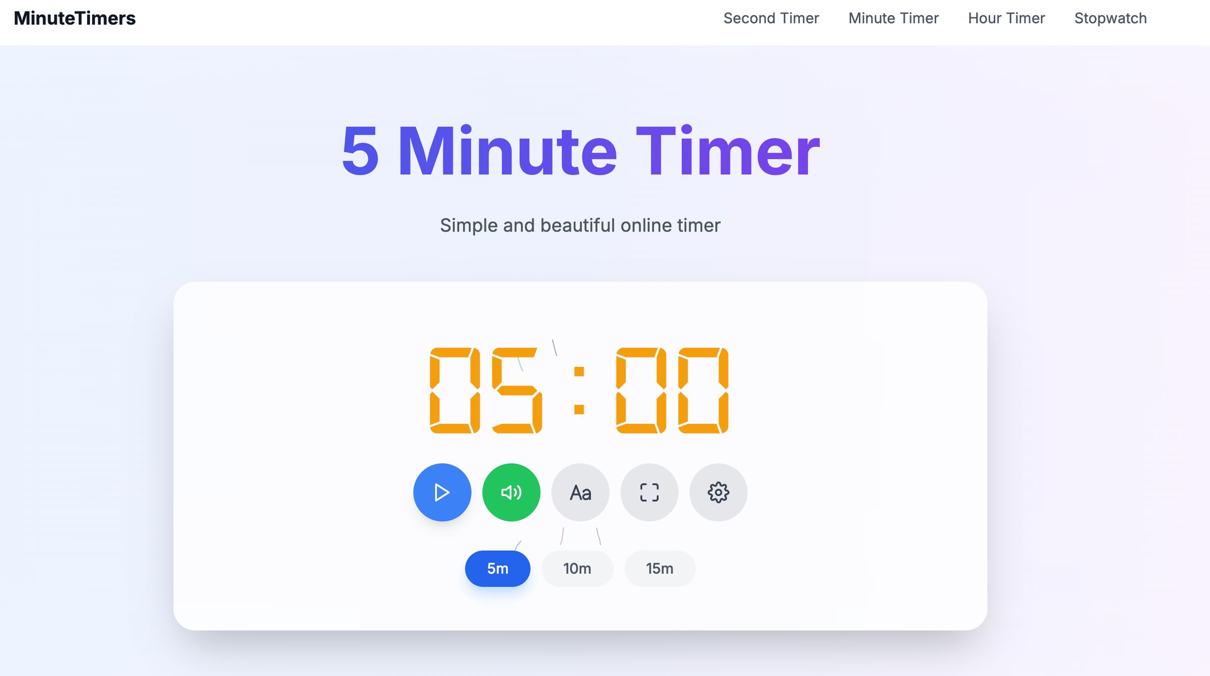 MinuteTimers: A simple, free, and customizable online timer designed to ...
