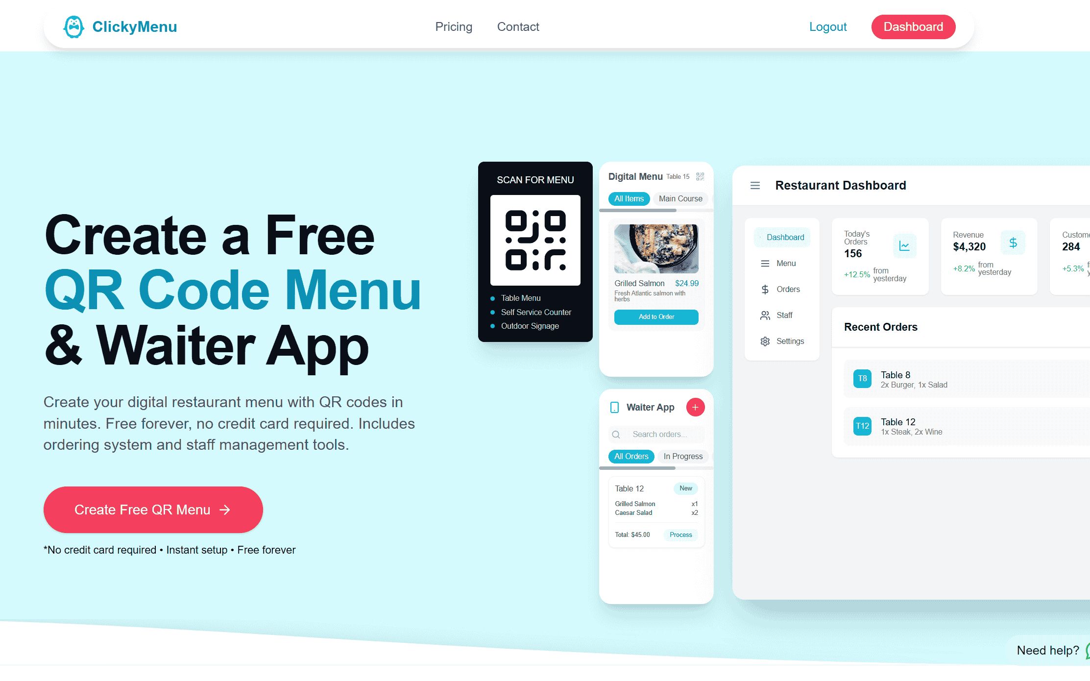 ClickyMenu: Fully customizable QR code digital menu and ordering system for restaurants ...