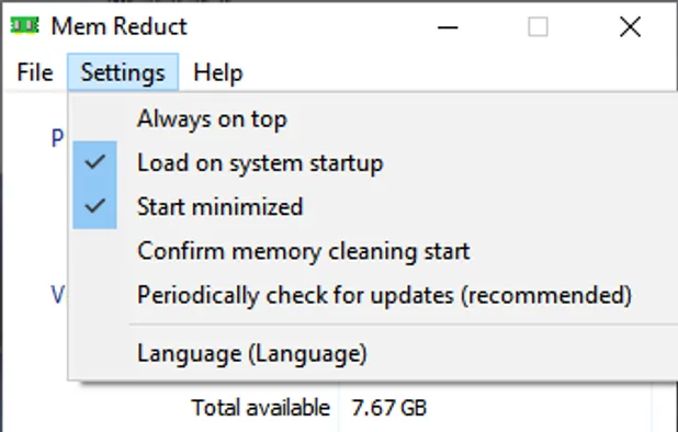 Mem Reduct: Lightweight real-time memory management application to ...