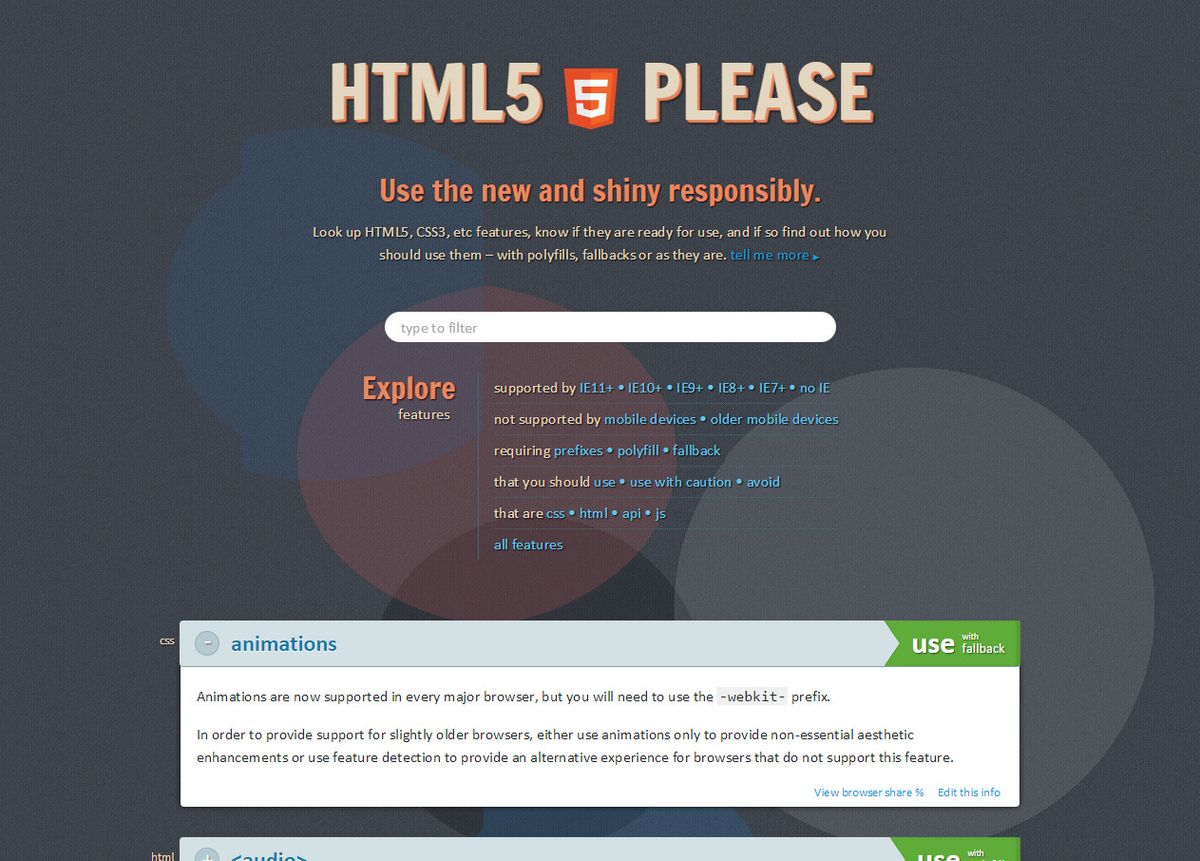 HTML5 Please Alternatives and Similar Sites / Apps | AlternativeTo