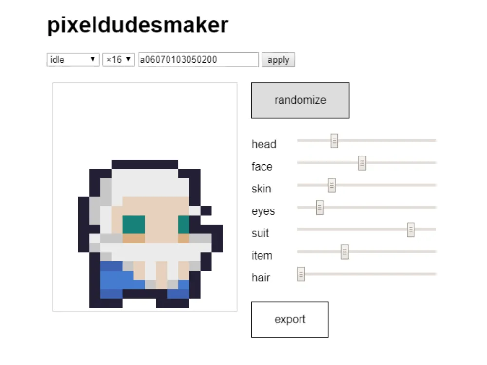 pixeldudesmaker: Simple, web-based pixel art character generator ...