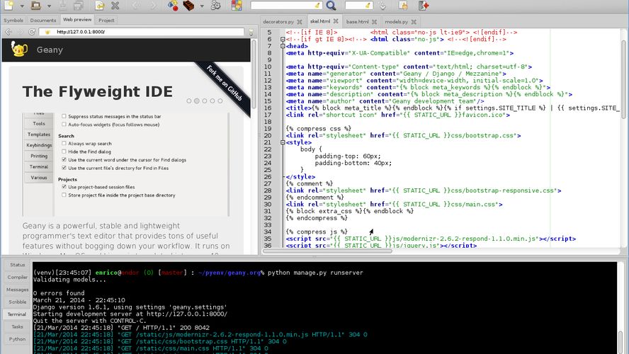 Geany: Powerful, stable and lightweight programmer's text editor that ...
