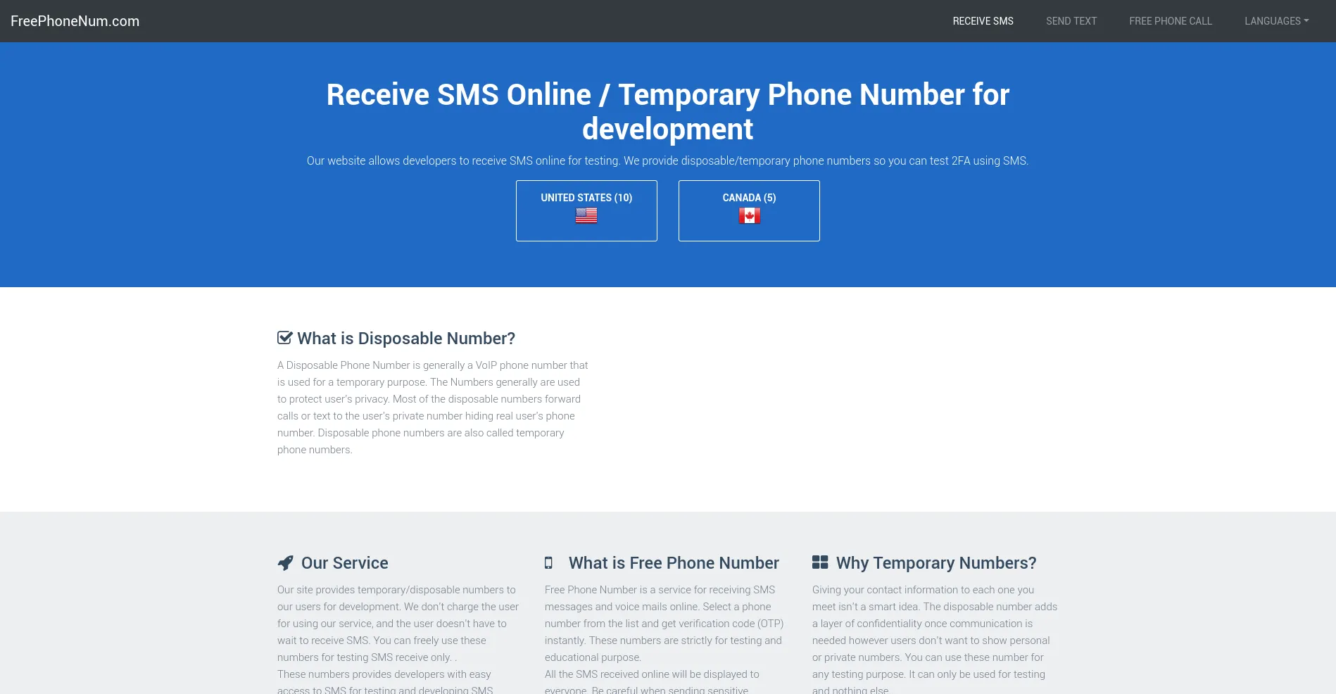 FreePhoneNum: Free virtual disposable phone number | AlternativeTo