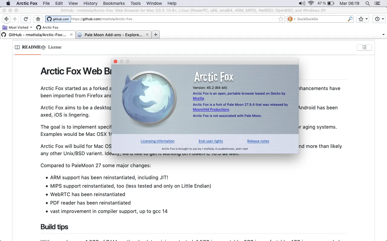 Arctic Fox: Web Browser for Mac OS X 10.6+, Linux (PowerPC, x86, amd64 ...