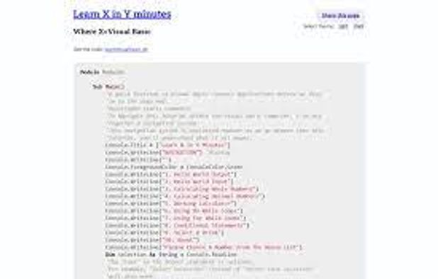Learn X in Y minutes: Scenic Programming Language Tours. | AlternativeTo