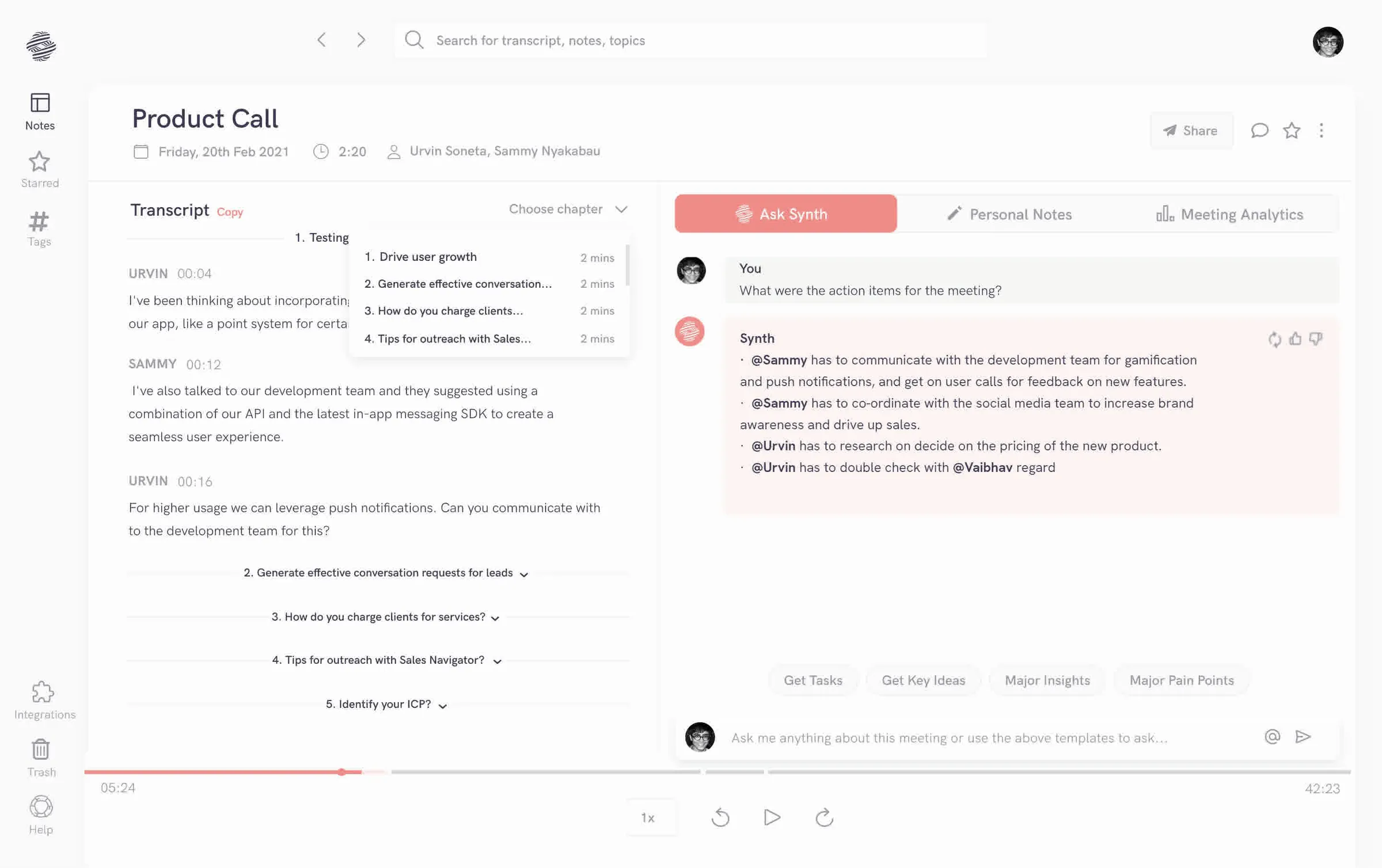 Synth - ChatGPT For Meetings Alternatives: 25+ Audio Transcription Tools | AlternativeTo