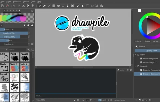DrawPile: Drawpile is a drawing program that lets you share the canvas with other users ...
