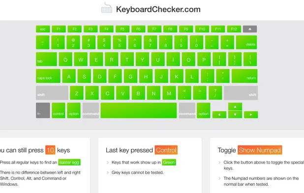 Keyboard Checker: Simple browser tool to check if all your keys work ...
