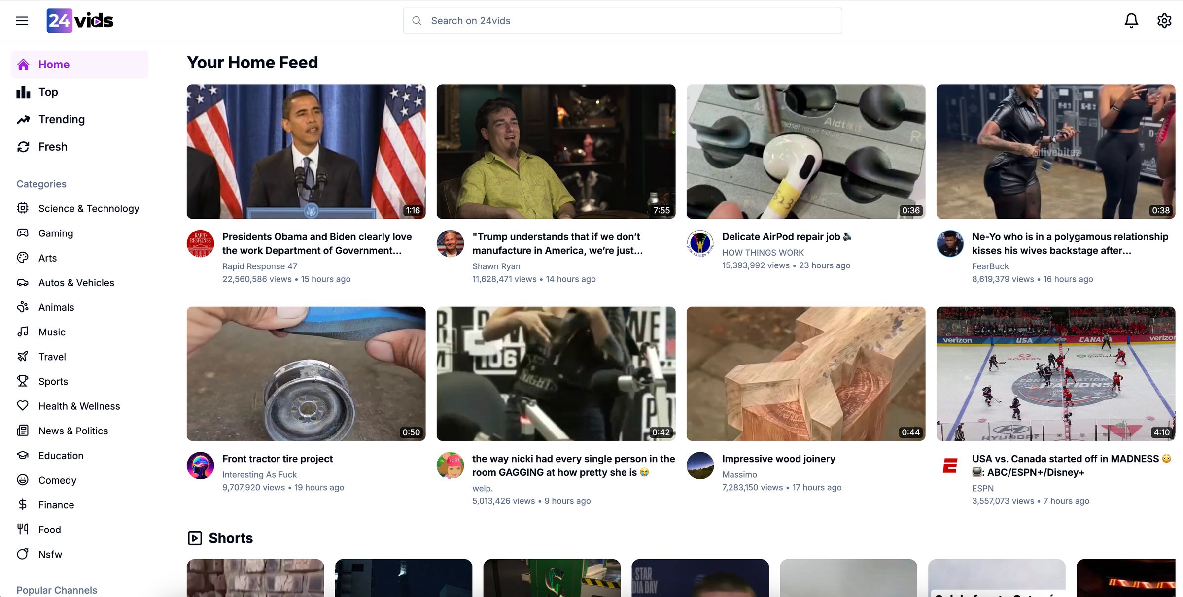 24vids: Video aggregator that showcases trending videos from multiple social platforms ...