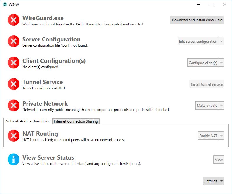 Wg Server for Windows (WS4W): Desktop application that allows running ...