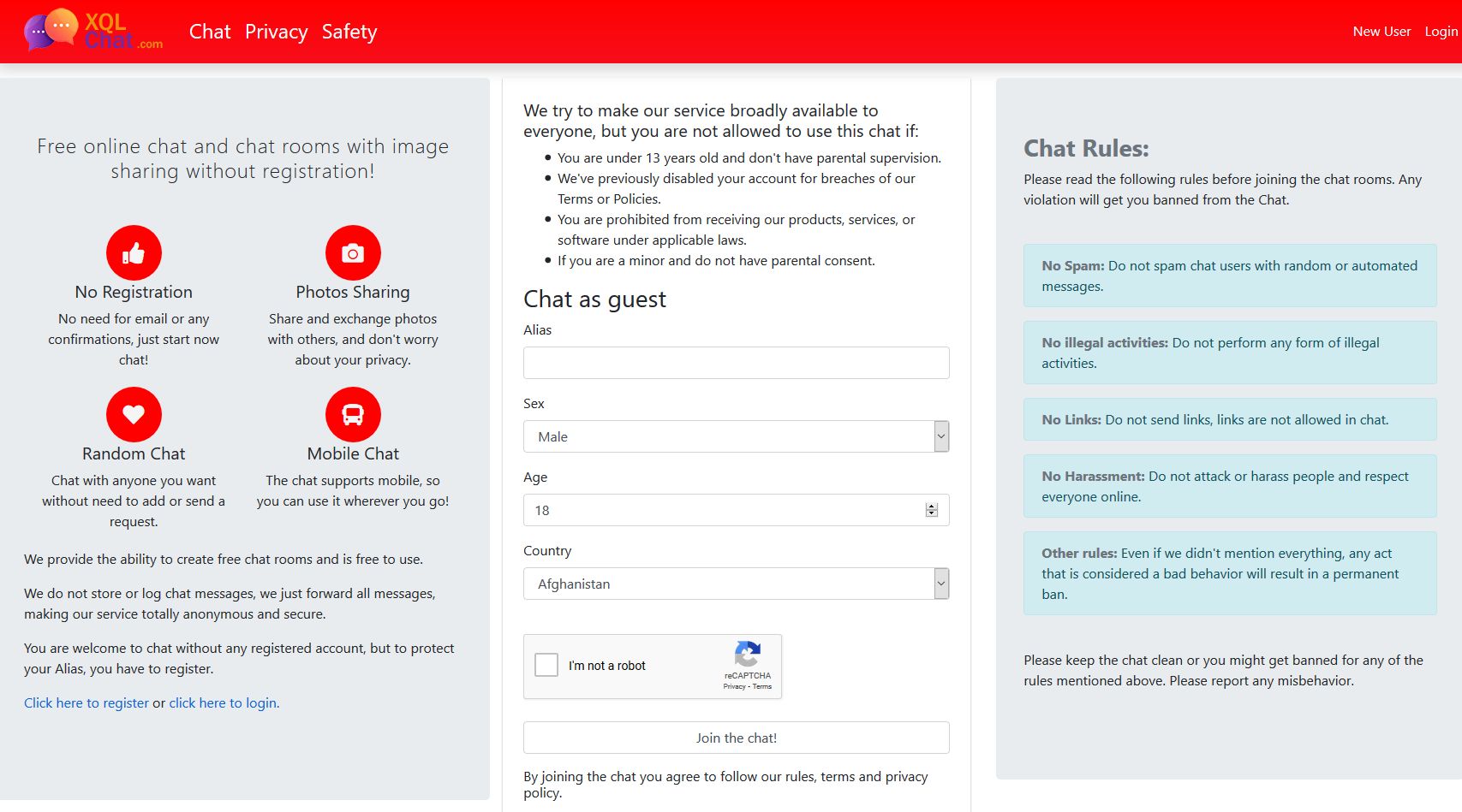 XQLChat.com: Free chat rooms without registration with image sharing ...