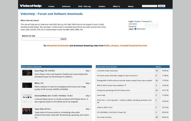 VideoHelp: Forum and Software downloads | AlternativeTo