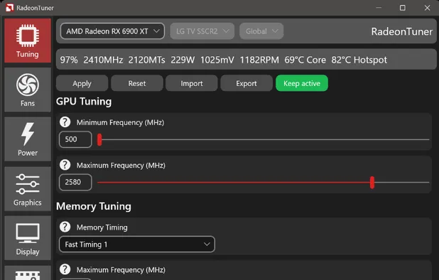 RadeonTuner: Easy to use alternative for the AMD Adrenalin Software for users that just want ...
