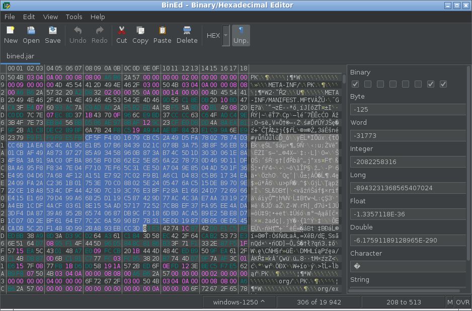 BinEd: Free and open source binary/hex viewer/editor and component written in Java | AlternativeTo