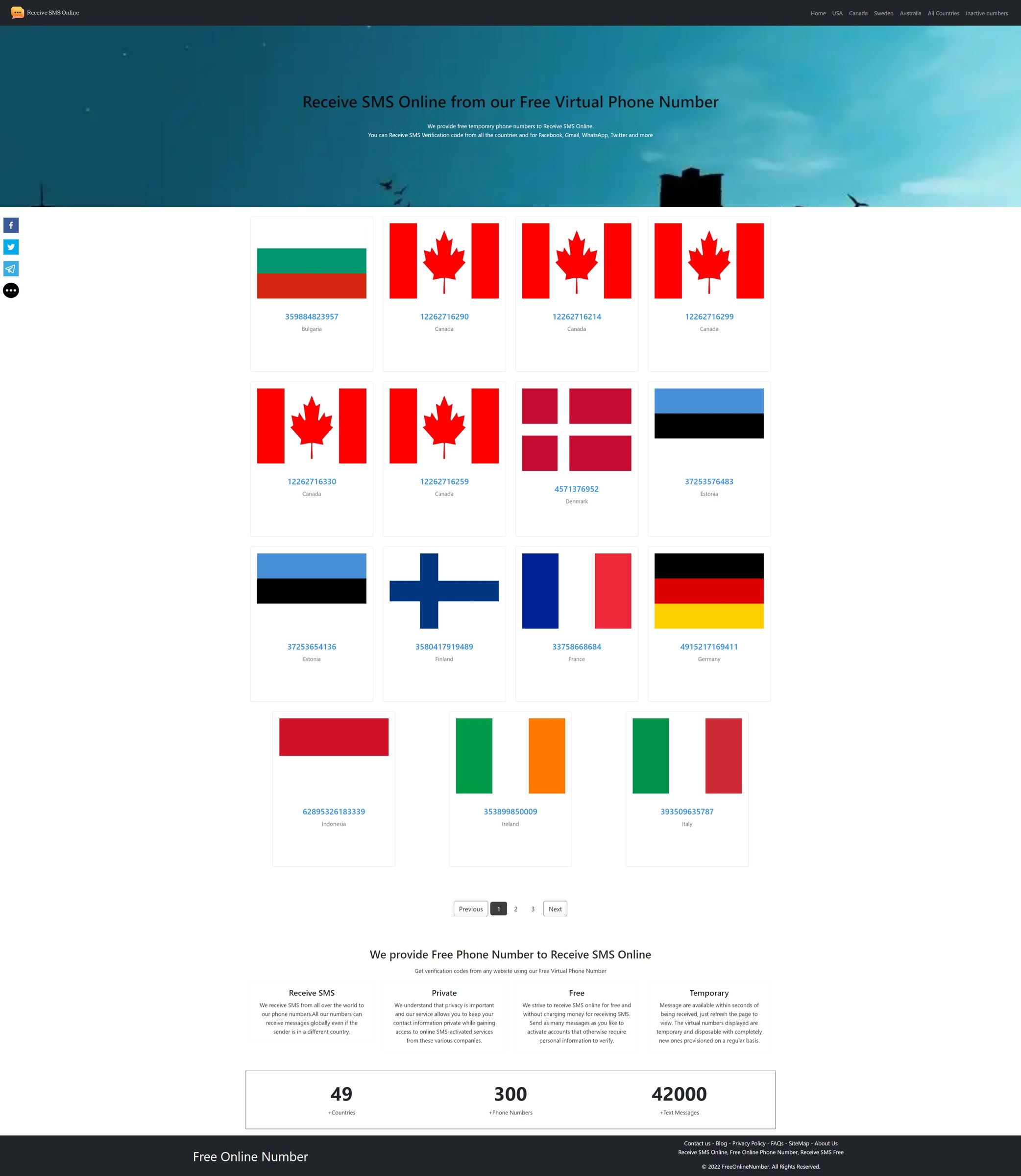 Receive SMS Online: We provide free temporary phone numbers to Receive ...