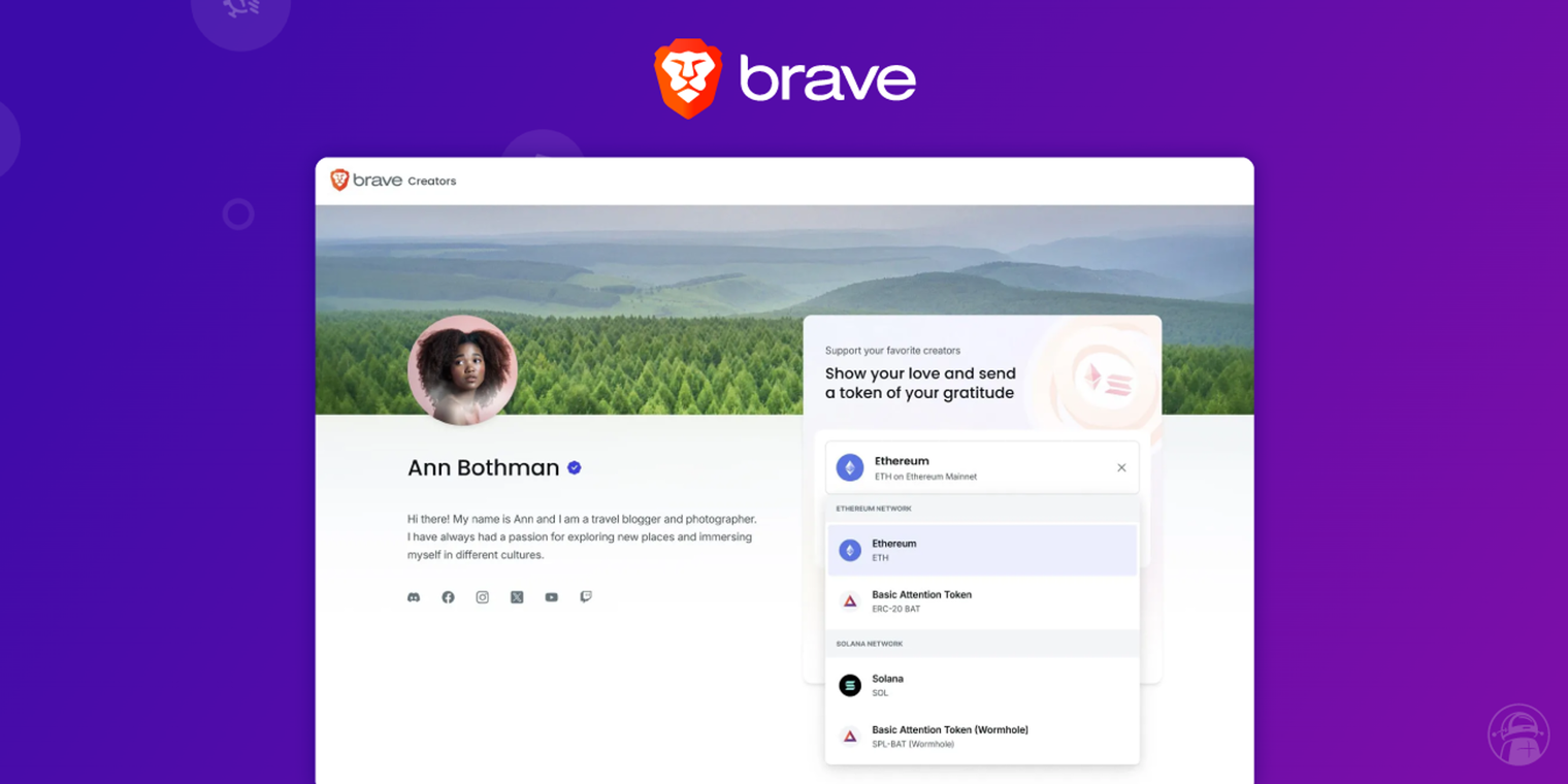 Brave introduces on-chain Web3 crypto contributions from fans for Brave Creators | AlternativeTo