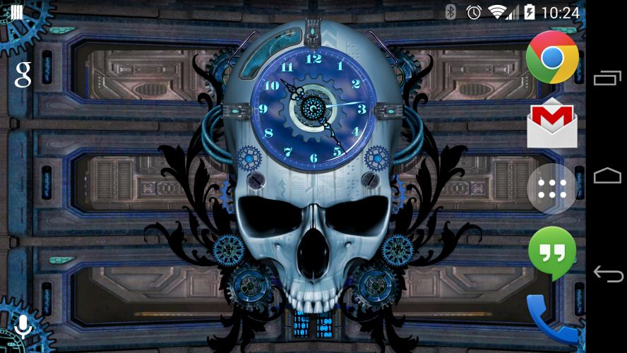 Steampunk Clock Wallpaper: Steampunk Skull Clock with rotating gears ...