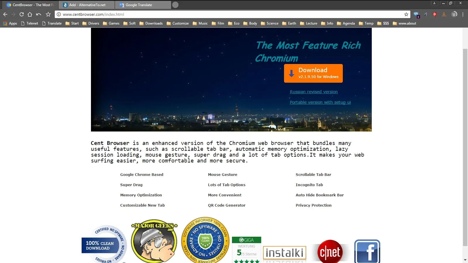 CentBrowser: Chrome based web browser | AlternativeTo