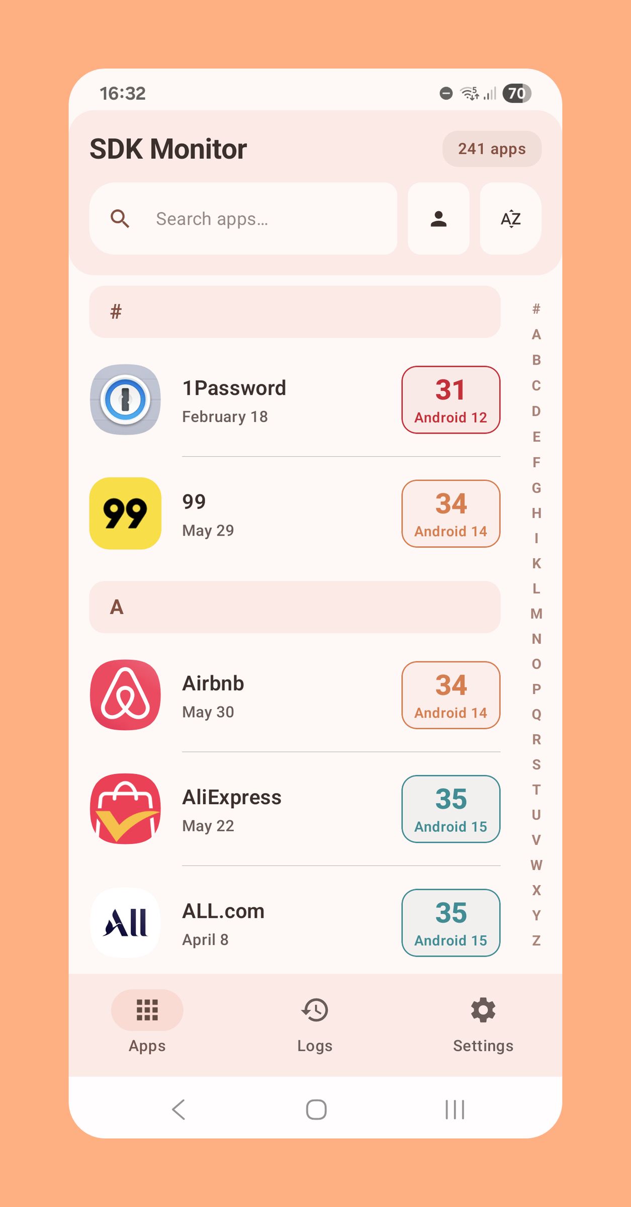 SDK Monitor: App to display and monitor the targetSDK from installed apps | AlternativeTo
