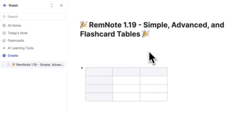 RemNote unveils new feature: Tables V2 | AlternativeTo