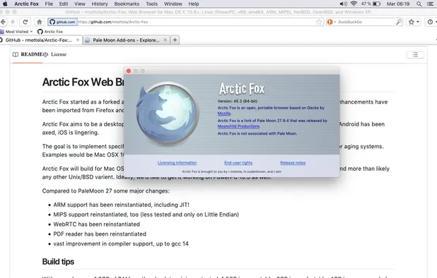 Arctic Fox: Web Browser for Mac OS X 10.6+, Linux (PowerPC, x86, amd64 ...