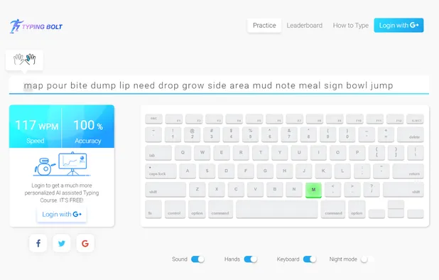 Typing Bolt: Typing tutor with courses powered by artificial intelligence | AlternativeTo