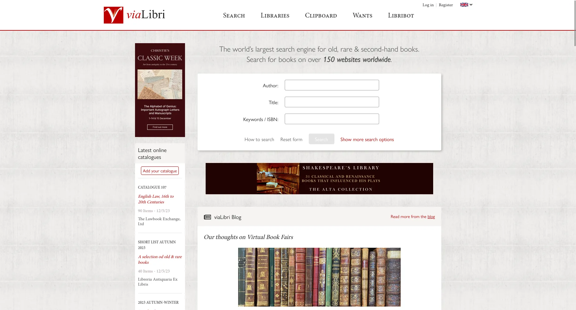 viaLibri: A search tool for literary treasures, meshing advanced search ...