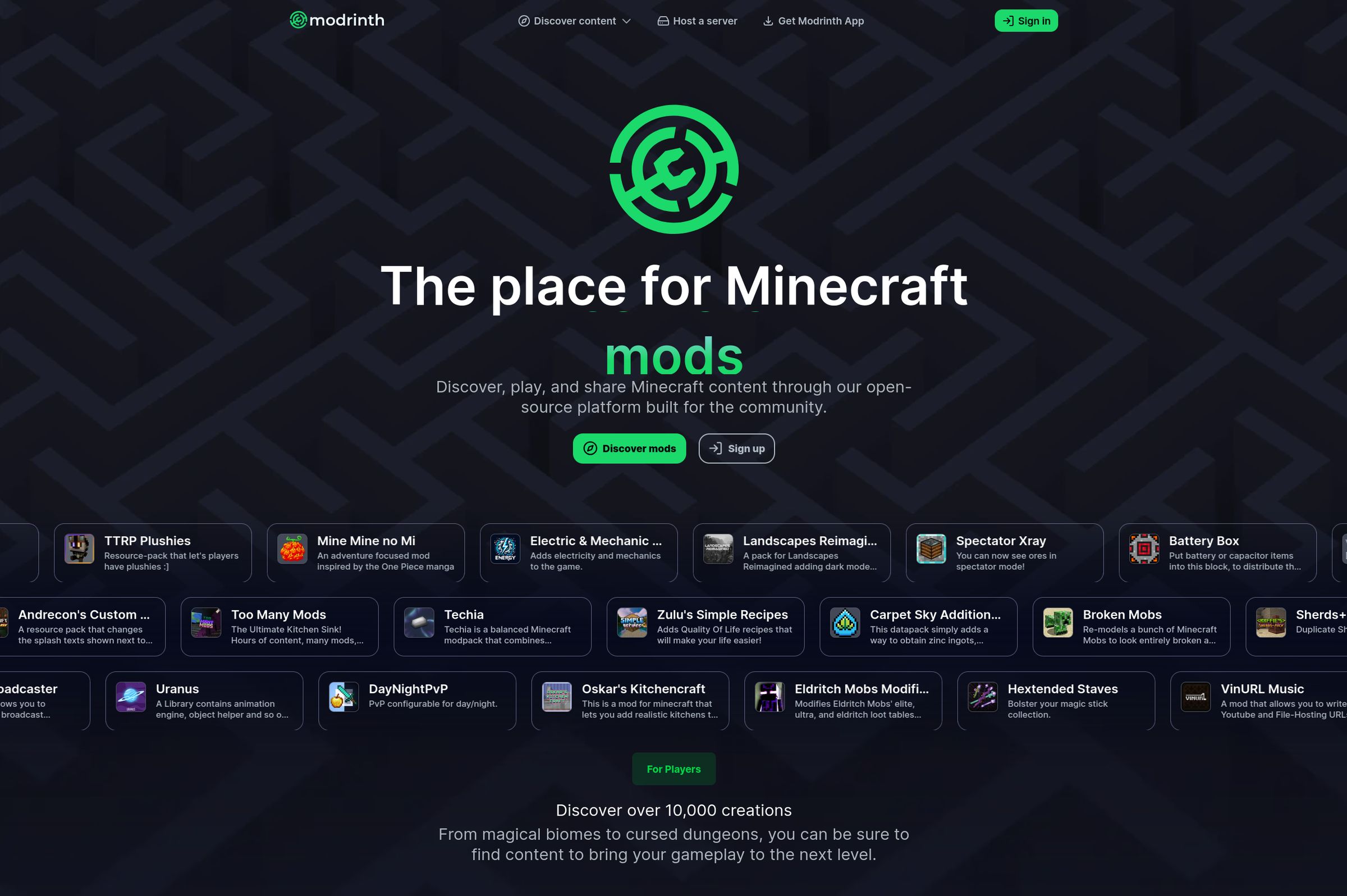 Modrinth: Open-source mod platform, built by the community, for the ...