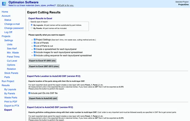 Optimalon Online Panel Cut Optimizer: Free 2D (Panel) Cutting ...