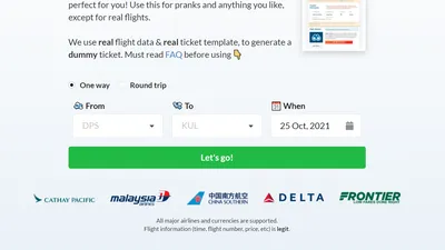 Fake Flight Tickets Generator Alternatives and Similar Sites / Apps ...
