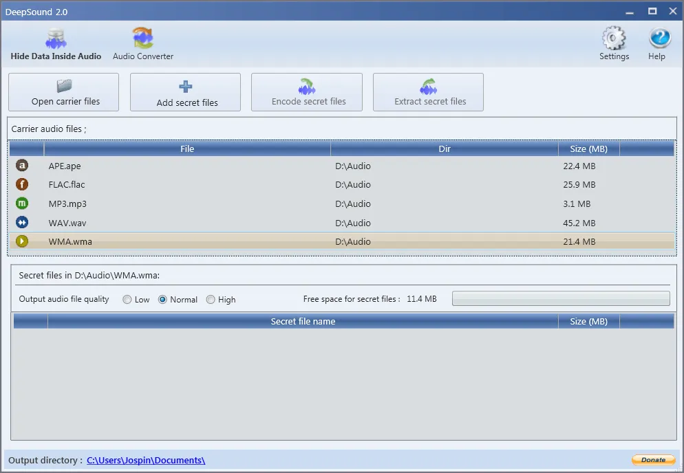DeepSound: Steganography tool and audio converter that hides secret ...