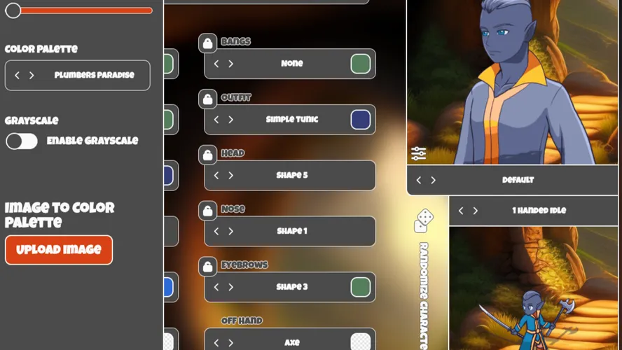 8D Character Creator: Downloadable character bust and ppritesheet ...