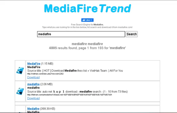 MediaFire Trend: Free Search Engine for Mediafire. | AlternativeTo
