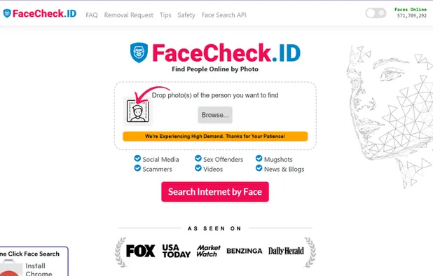FaceCheck: Reverse image search with face recognition | AlternativeTo