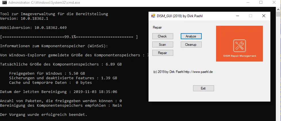 GUI for DISM: This tool is a gui for the commandline DISM from Windows ...