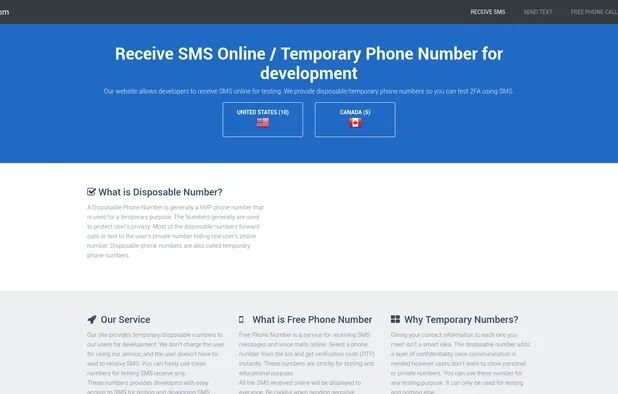FreePhoneNum: Free virtual disposable phone number | AlternativeTo