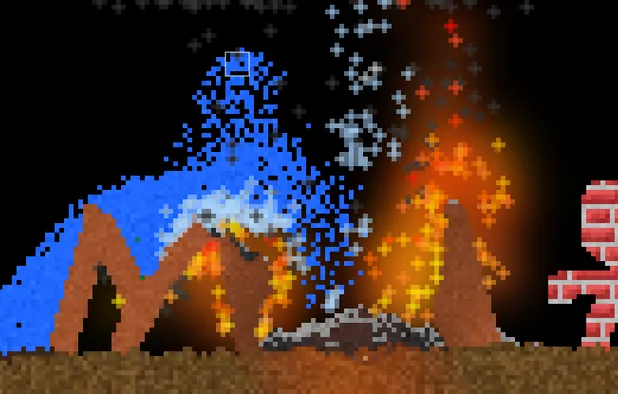 Sandboxels: In-browser falling sand simulation game, with mechanics ...