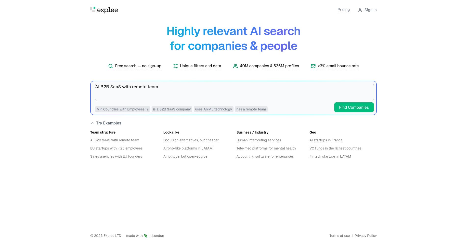 Explee.com: Highly relevant AI search for companies & people ...
