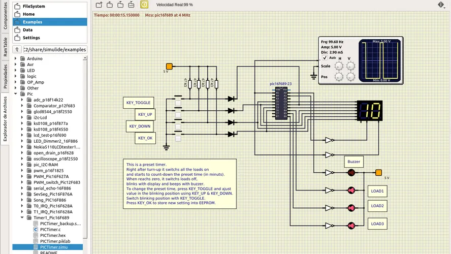 SimulIDE: Real Time Electronic Circuit Simulator. Include PIC, AVR and ...