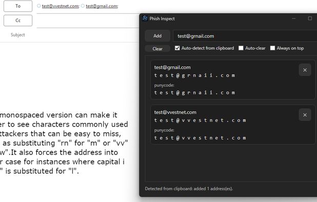 Phish Inspect: Lightweight tool to aid users in visually inspecting ...