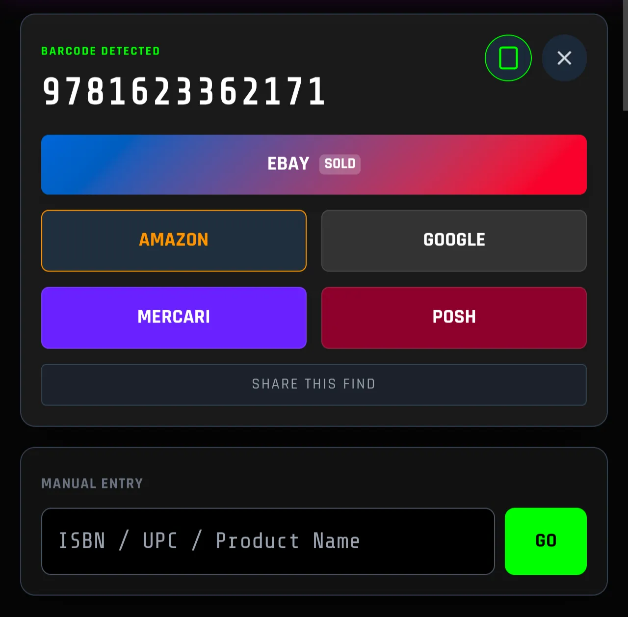ThriftyFlipper: Free, browser-based barcode scanner for resellers ...