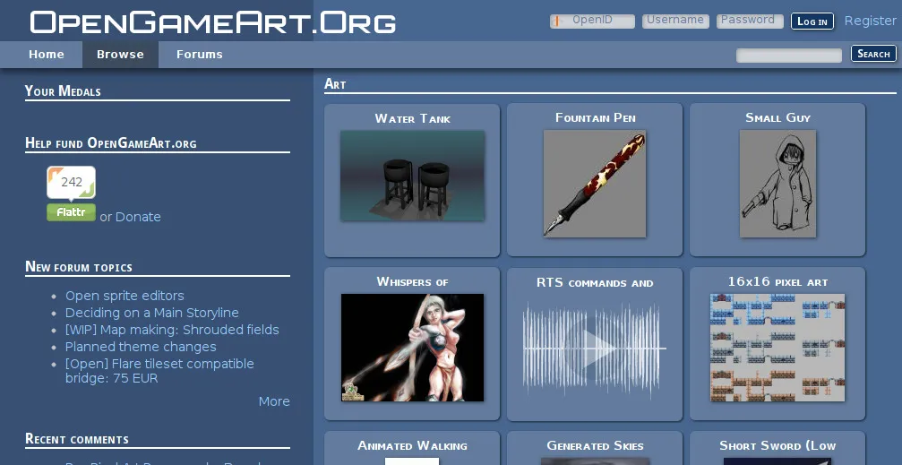 OpenGameArt.org: A site dedicated to sharing artwork & other assets for ...