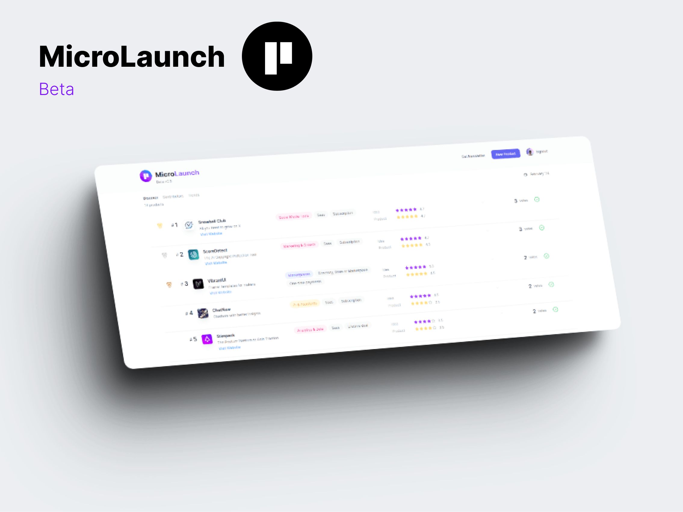 Microlaunch: Launch, get feedback, exposure and first customer over a month of rankings ...