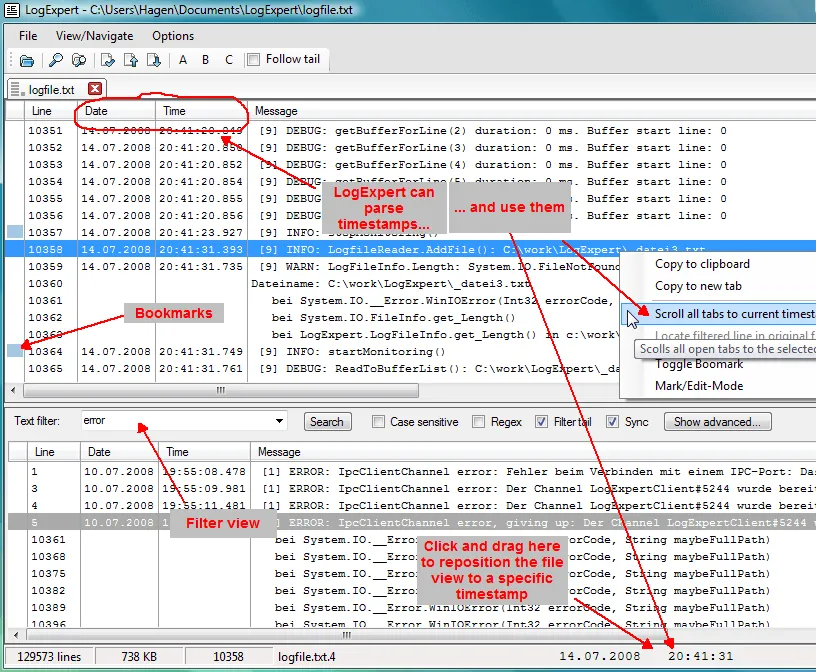 LogExpert: Windows tail program (a GUI | AlternativeTo