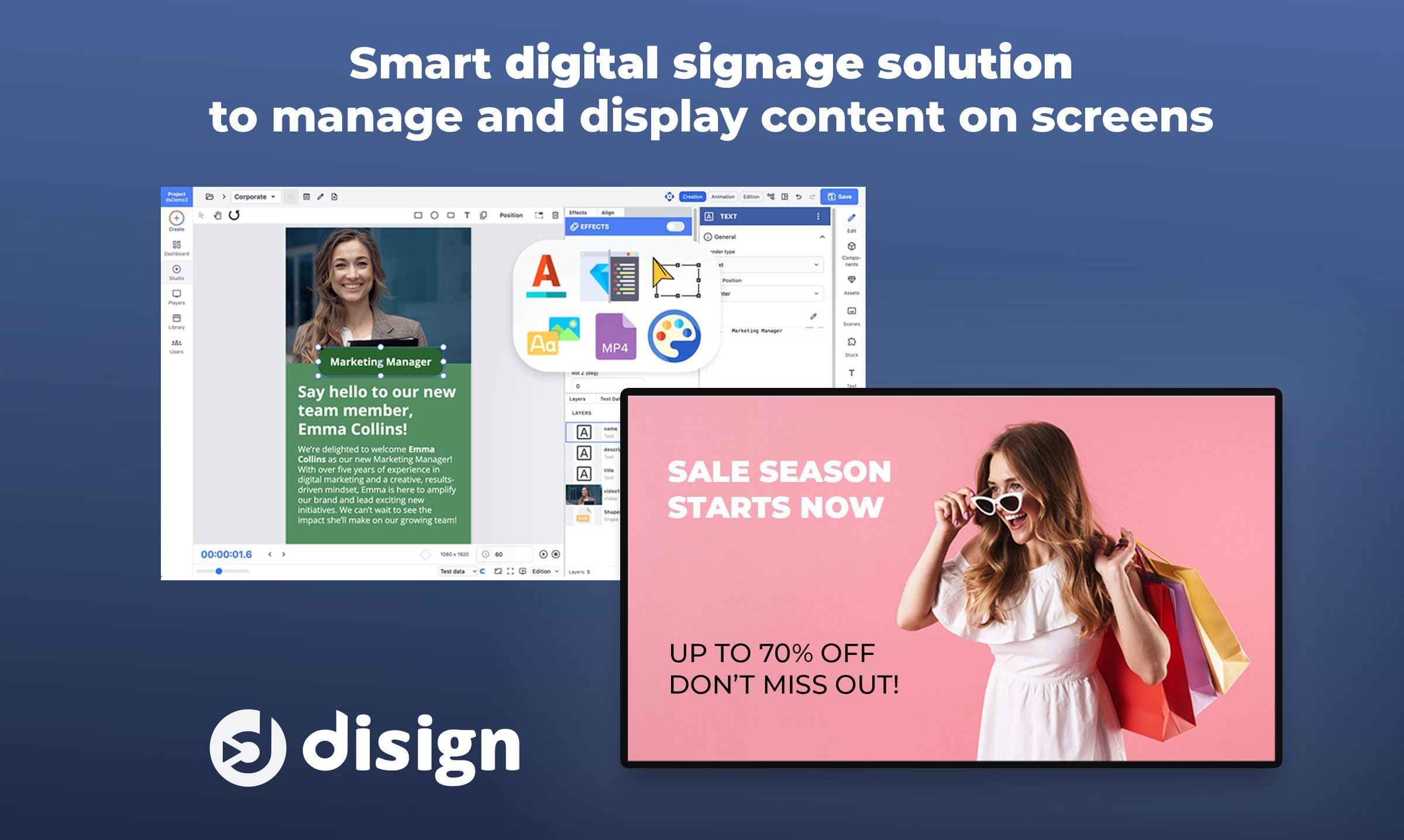 Disign: Dynamic digital signage software that enables businesses to ...