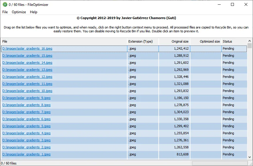 FileOptimizer: Advanced file optimizer featuring a lossless file size ...