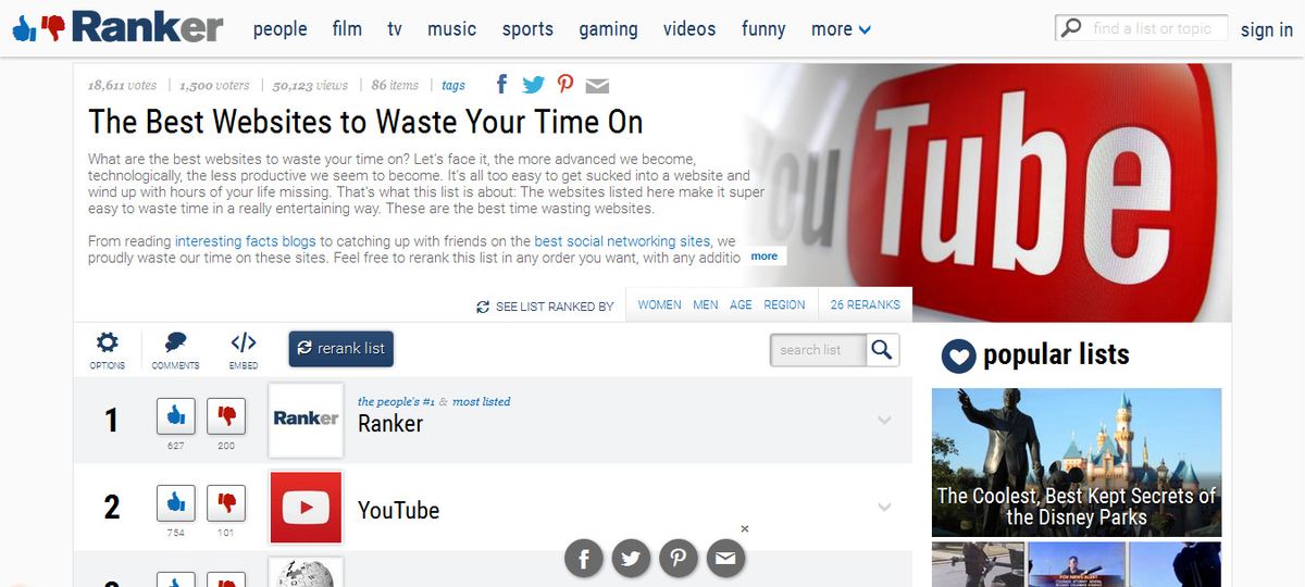 Ranker: App Reviews, Features, Pricing & Download | AlternativeTo