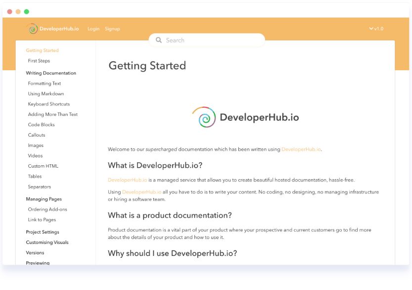 DeveloperHub.io: Create beautiful powerful documentation, hassle-free | AlternativeTo